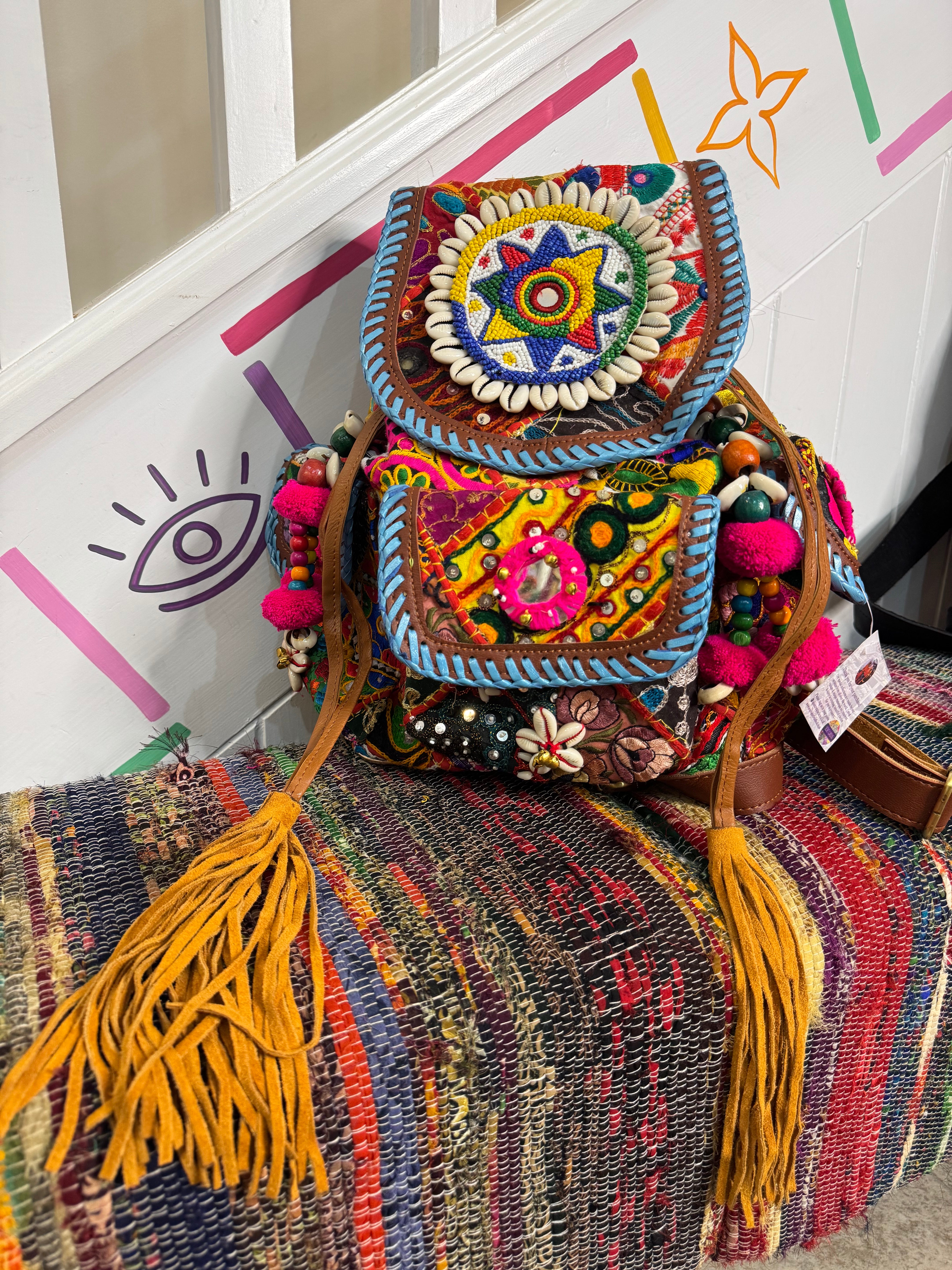 Boho Backpack Blue - 3 – Secret Garden Official